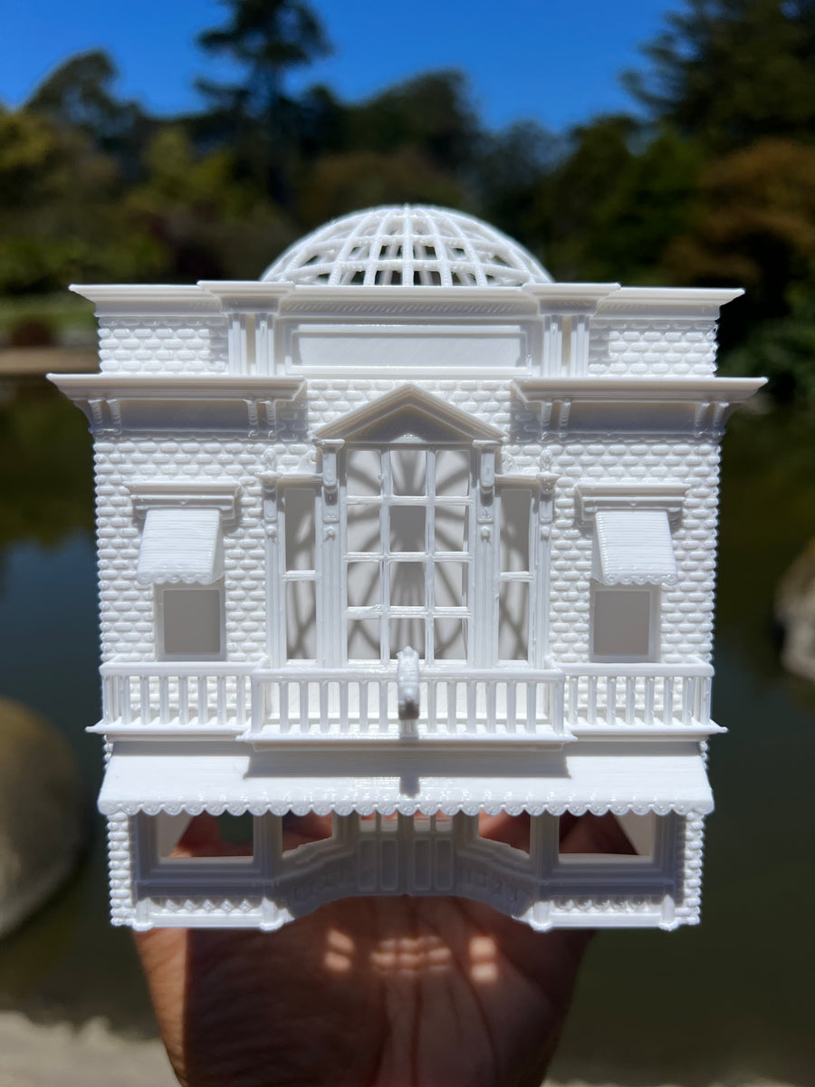 Miniature HO-Scale Victorian Main Street Castle Bookstore Shop with Do ...