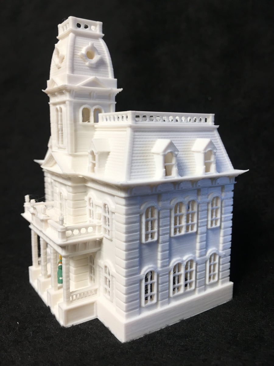 Gold Rush Bay N-Scale Miniature Main Street CITY HALL Assembled White