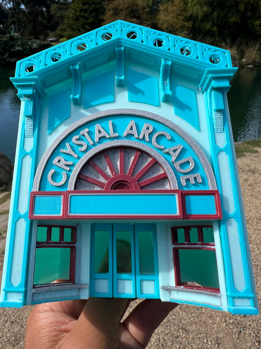 Small Miniature COLOR N-Scale Victorian Main Street Crystal Arcade Fac ...