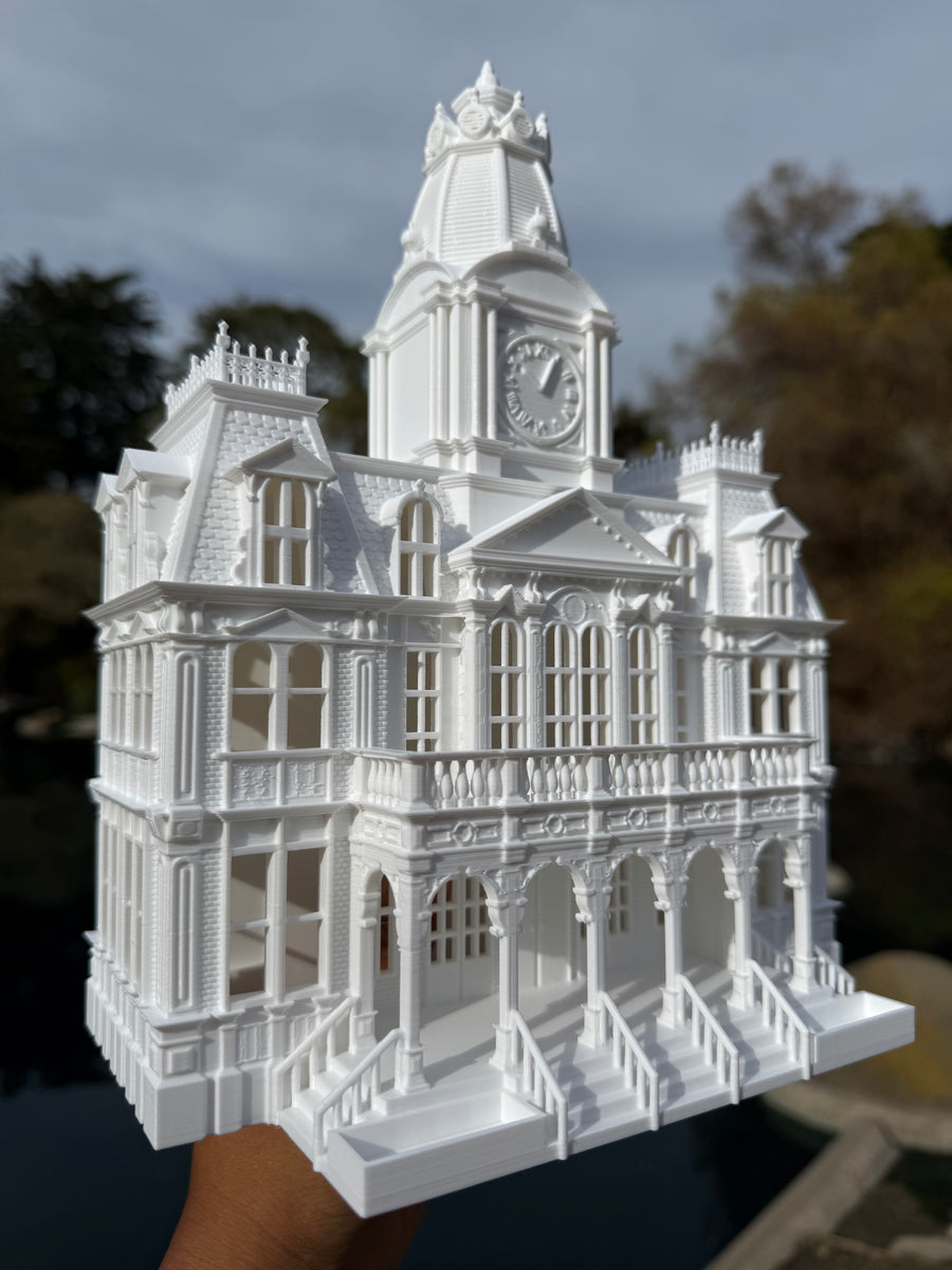 Miniature HO-Scale Victorian American World Main Street City Hall Buil ...