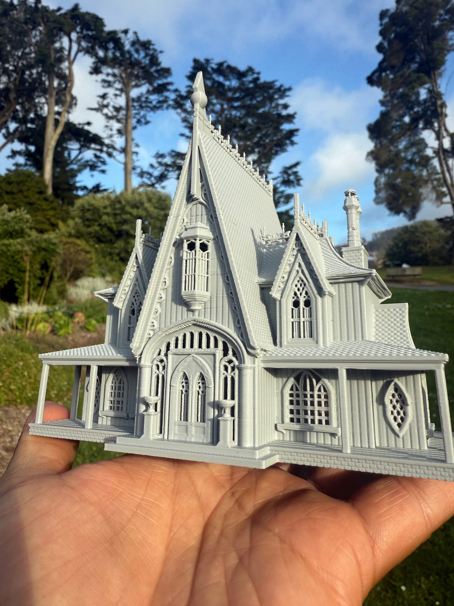 Miniature #41 Gray O-Scale Rotwood Cottage House Victorian Mansion Nev ...