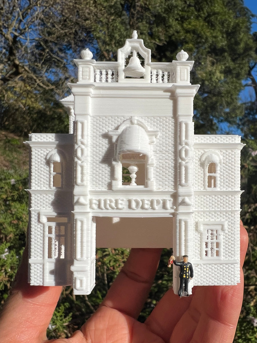 Gold Rush Bay N-Scale Main Street Firehouse Facade Victorian Built 1:1