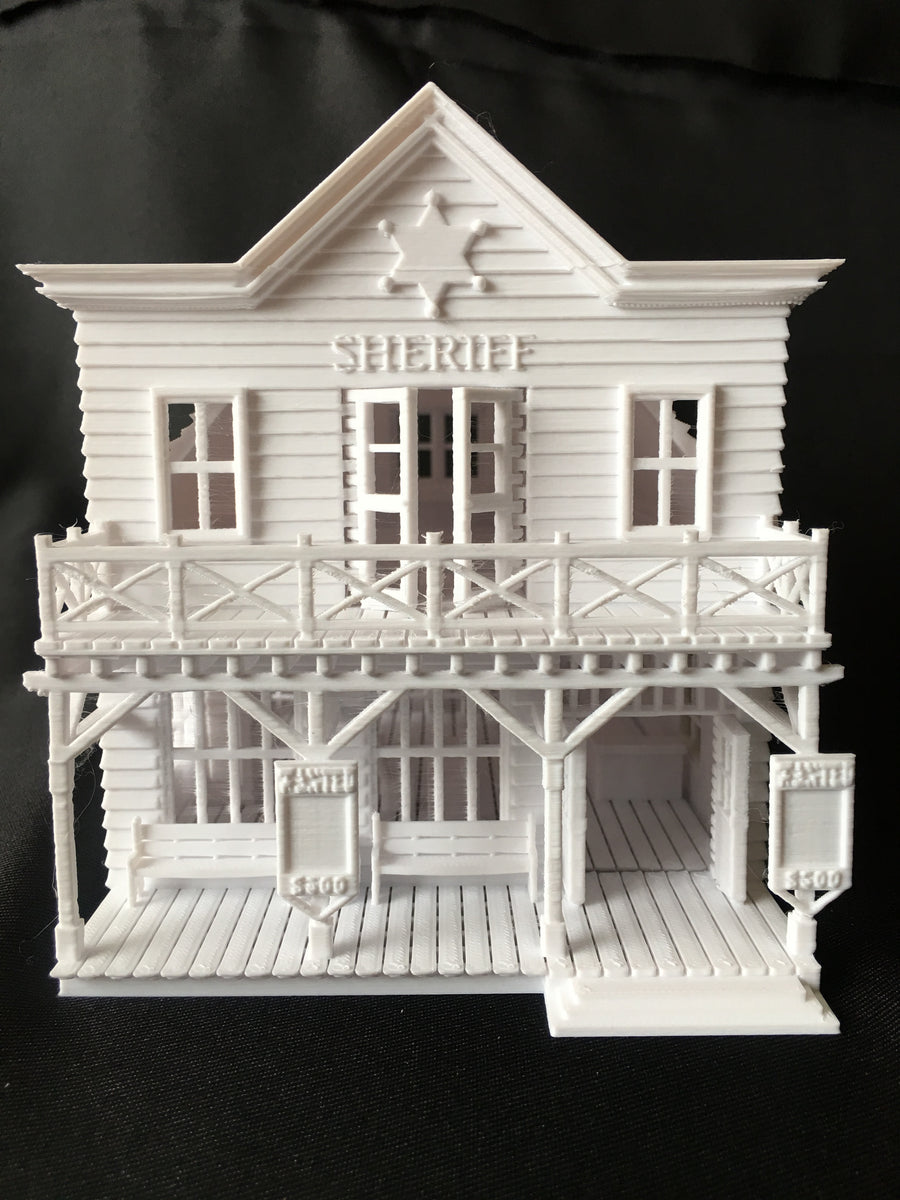 Miniature White Old West #3 Sheriff Jailhouse HO Train Scale with Inte ...