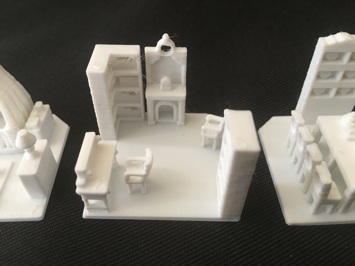 Paintable Miniature House Interior Set (5 White Rooms) - Fits Gold Rus ...